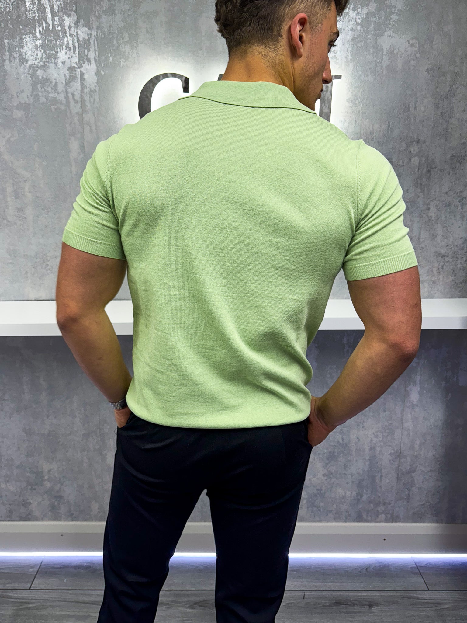 Cuban Collar Polo Shirt - Pistachio Green – Cali-clothing.com