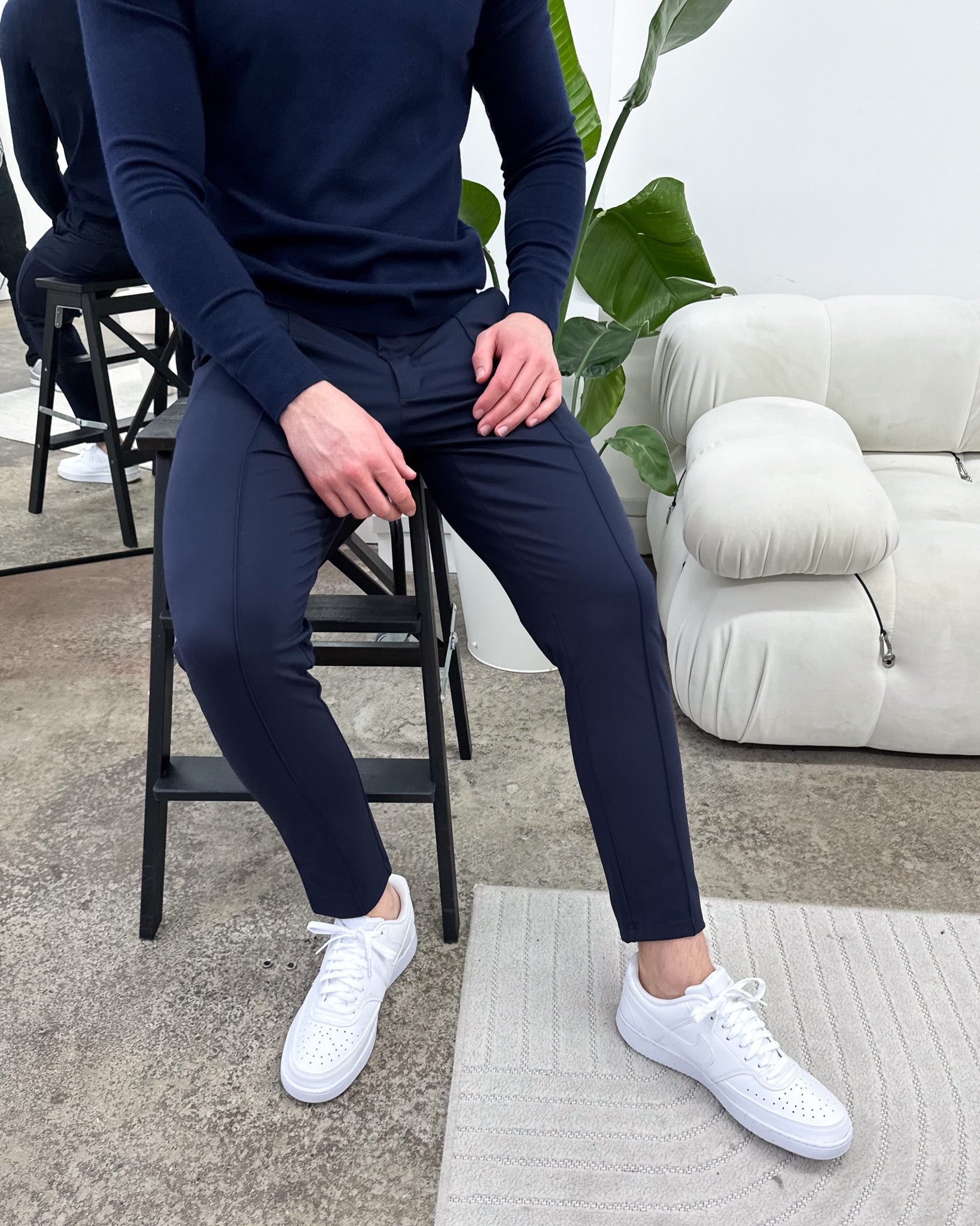 capone Luxe Trousers - Navy Blue – Cali-clothing.com