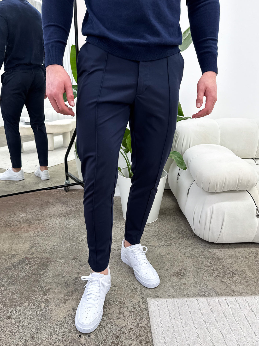 capone Luxe Trousers - Navy Blue – Cali-clothing.com