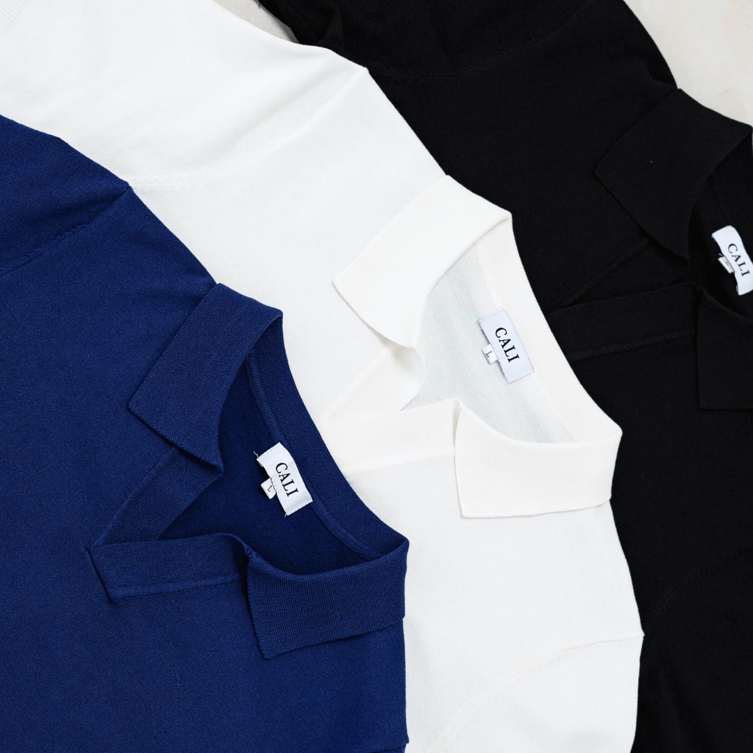 Cuban Collar Polo Shirt - Black – Cali-clothing.com