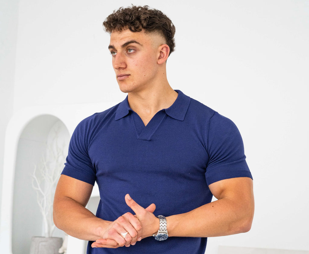 Cuban Collar Polo Shirt - Black – Cali-clothing.com